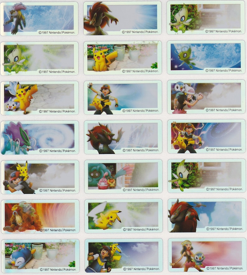 48/96 Pokemon Laser Personalised Name Label Stickers 96 Med - Etsy