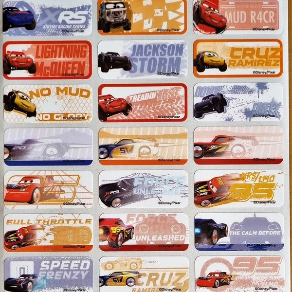 Lightning Mcqueen Name Labels - Etsy