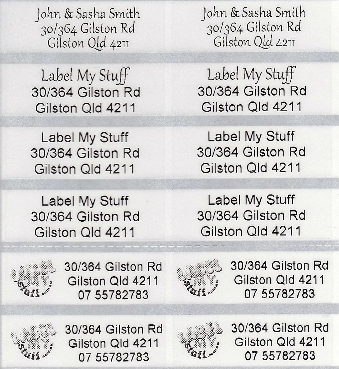 Transparent Personalised Name / Address Label Stickers- L (46*15mm ...
