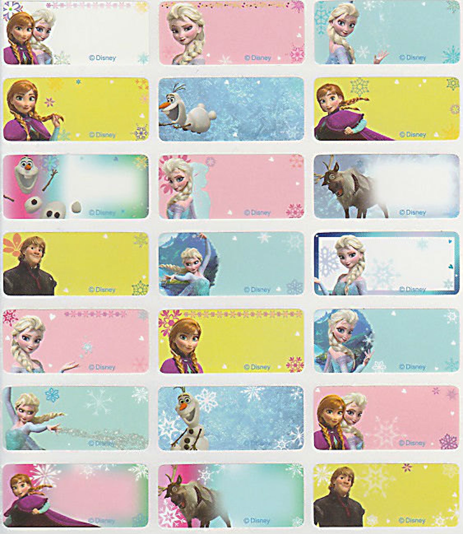 48/96 Frozen Personalised Name Label Stickers - Medium (30*13mm ...