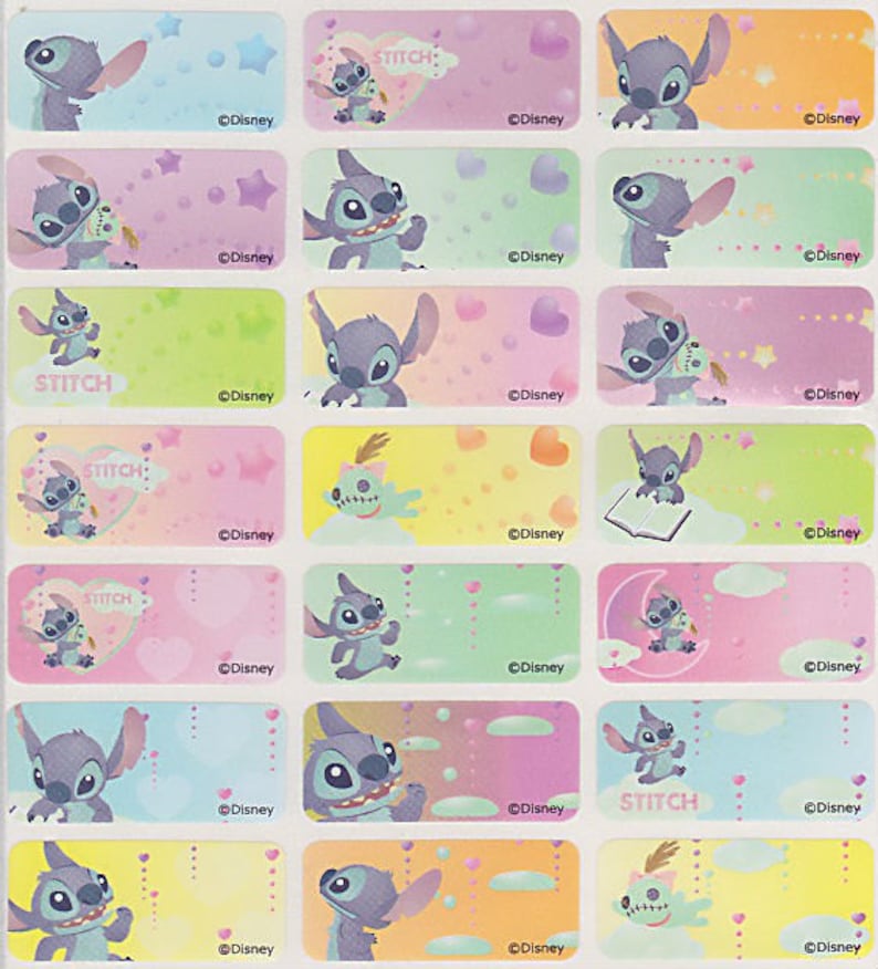 48/96 Lilo & Stitch Etiqueta de nombre personalizado Pegatinas | Etsy