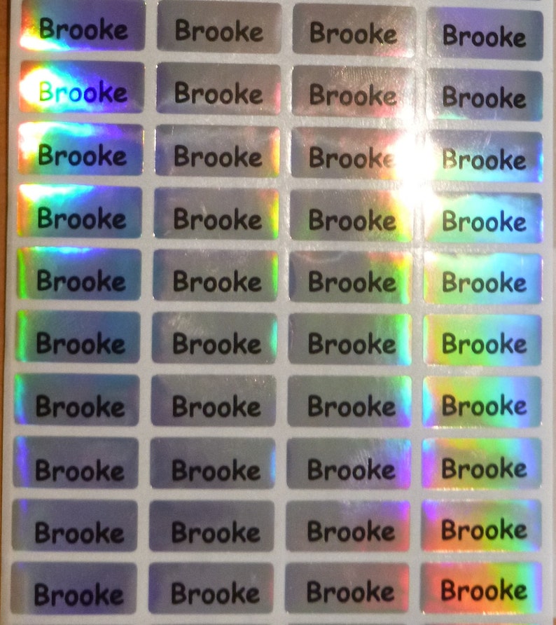 132 28 FREE Silver Laser Personalised Name Label Stickers | Etsy