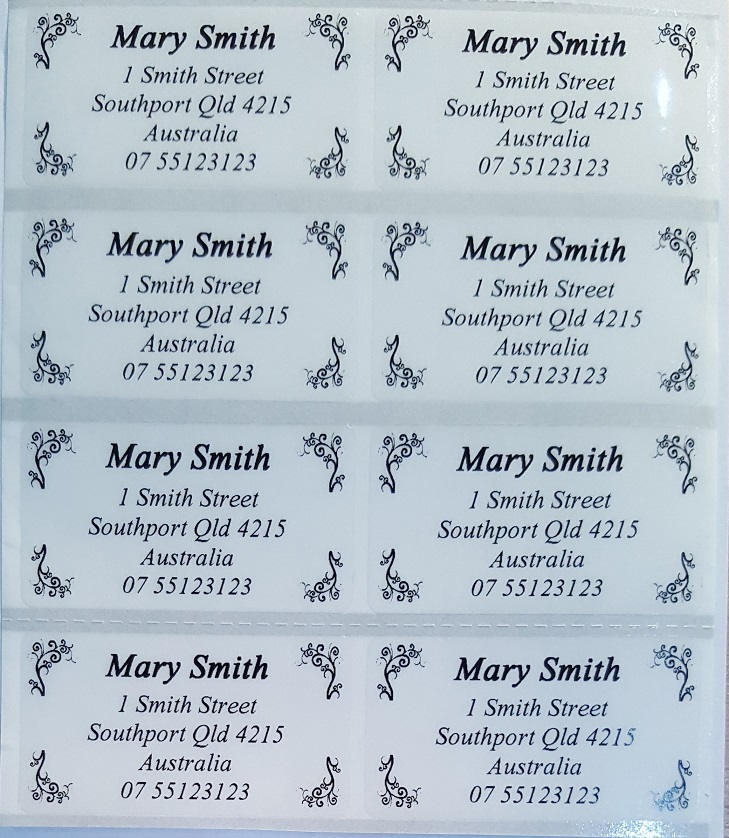 200 Transparent Personalised Name / Address Labels Ex Large | Etsy