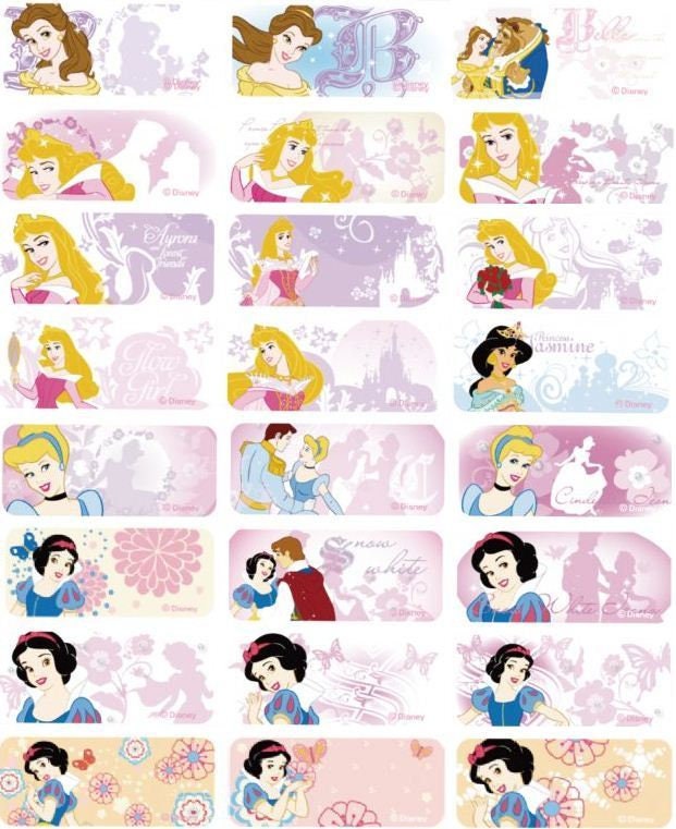 48/96 New Disney Princess Personalised Name / School Label - Etsy