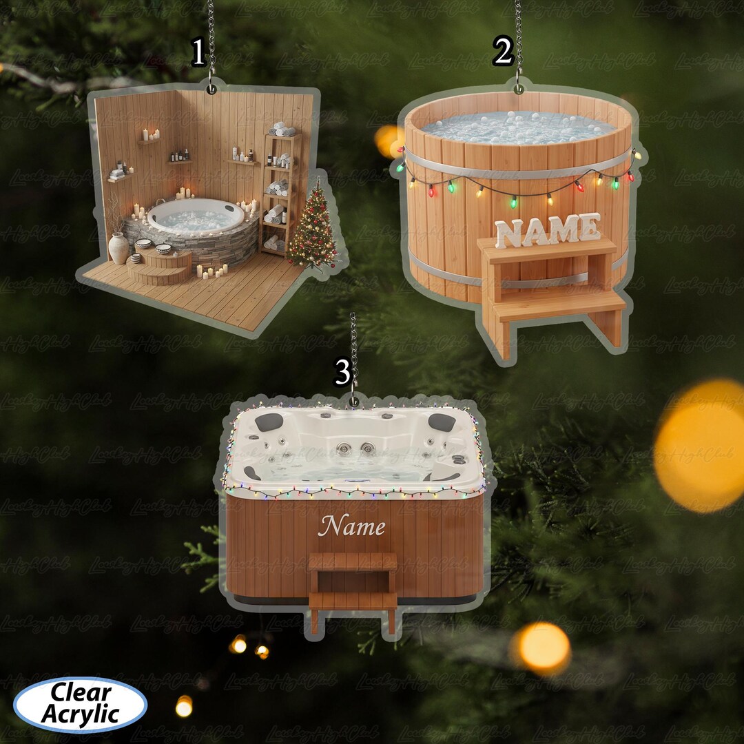 Hot Tub Ornament With Customized Name, Jacuzzi Spa Christmas Ornament ...