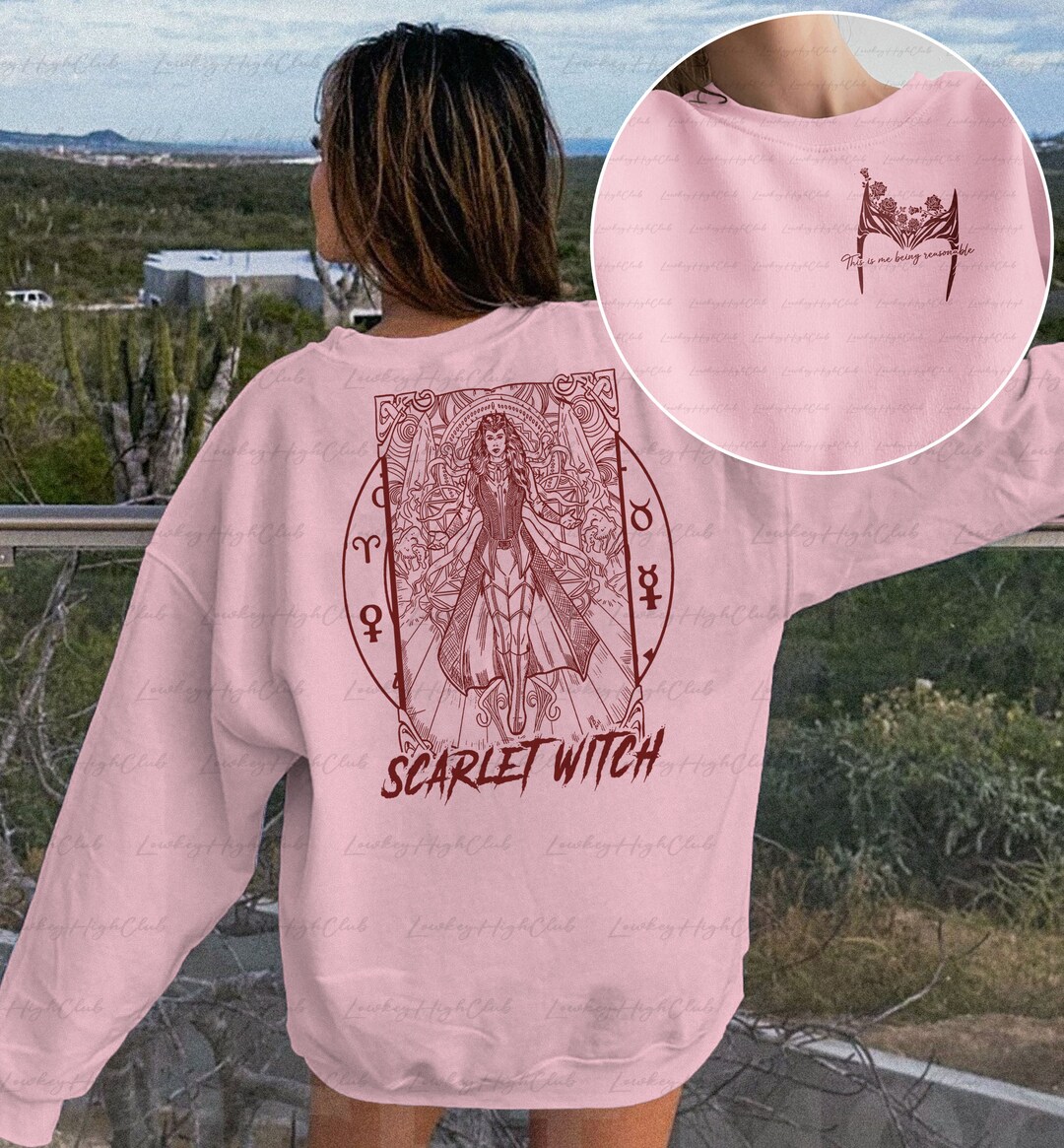 This is Me Being Reasonable 2 Sided Sweatshirt, Scarlet Witch ...