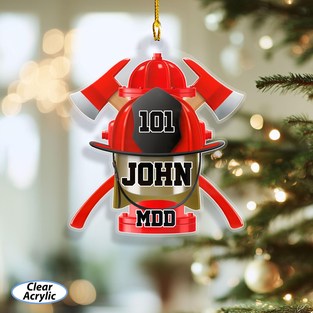 Custom Firefighter and Fire Extinguisher Ornament, Turnout Gear ...
