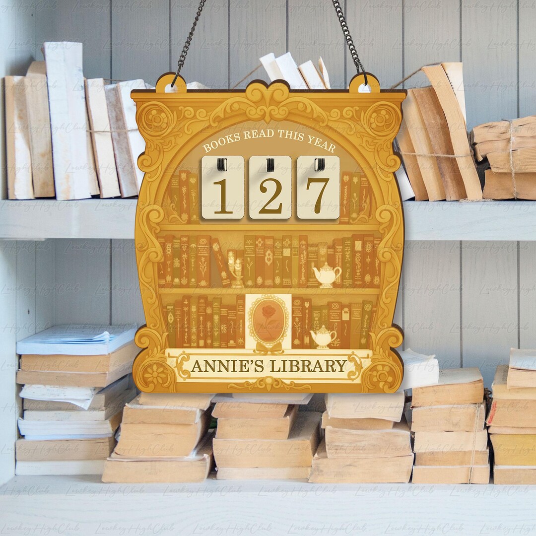 Custom Library Reading Tracker, Yearly Reading Goal Counter Board ...