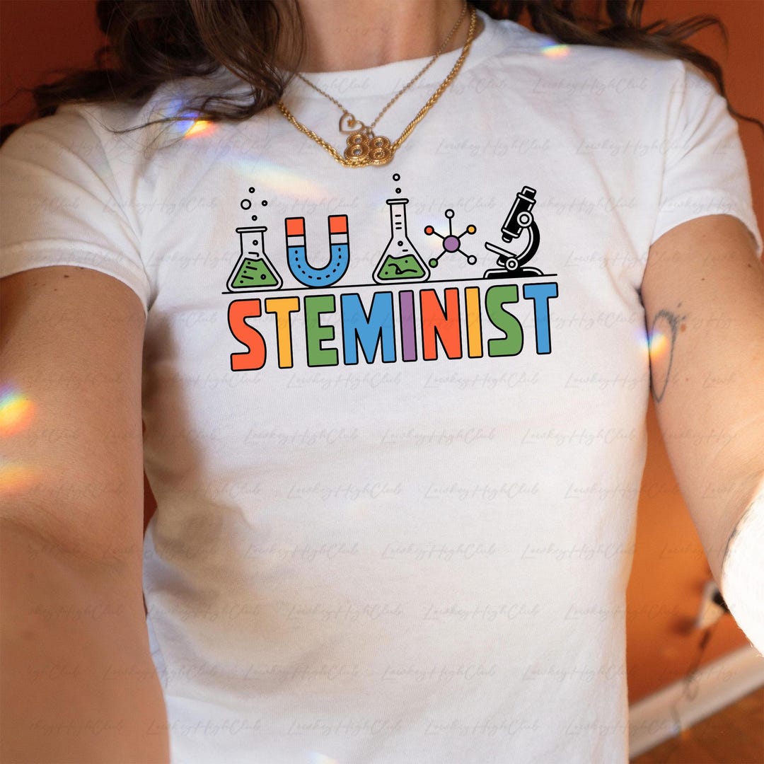 Steminist Women in Science Y2K Baby Tee, Science Techno Engineering and ...