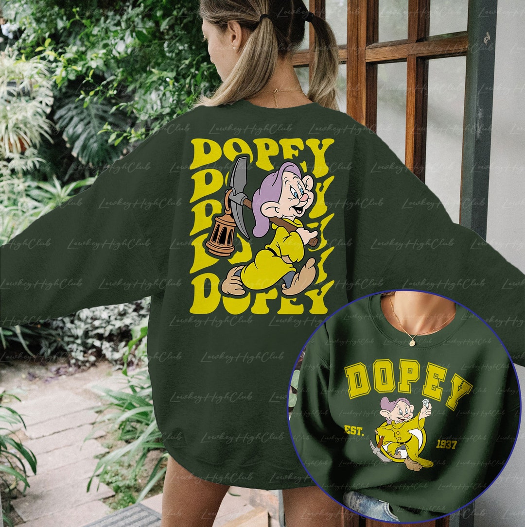 Dopey Dwarf Disney 2 Sided Sweatshirt, Snow White & 7 Dwarfs Shirt ...