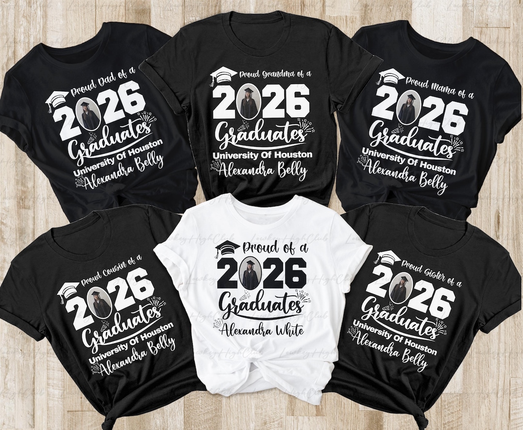 Custom Graduation Photo Group Shirt, Proud Parents Family Matching ...