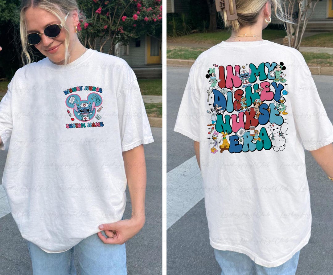 Stitch Nurse Custom Era 2 Sided Shirt, Mickey Stitch Nurse Week Shirt ...