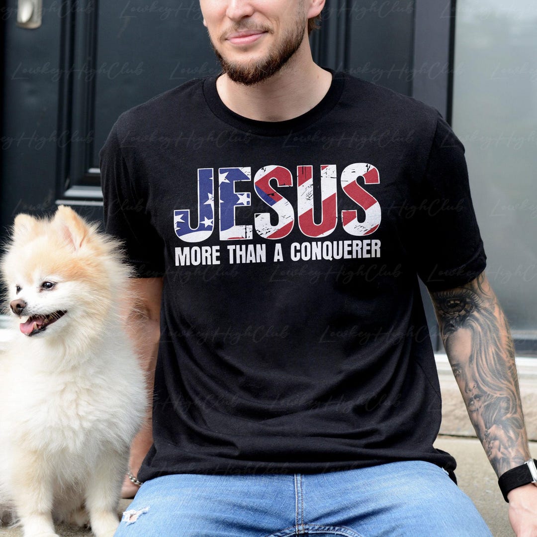 Jesus More Than A Conquerer Shirt, Wrestling USA Faith Shirt, Conqueror ...