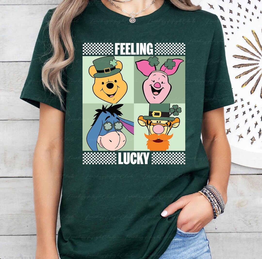The Pooh Feeling Lucky Retro Shirt, Winnie Bear Irish Shirt, Winnie ...