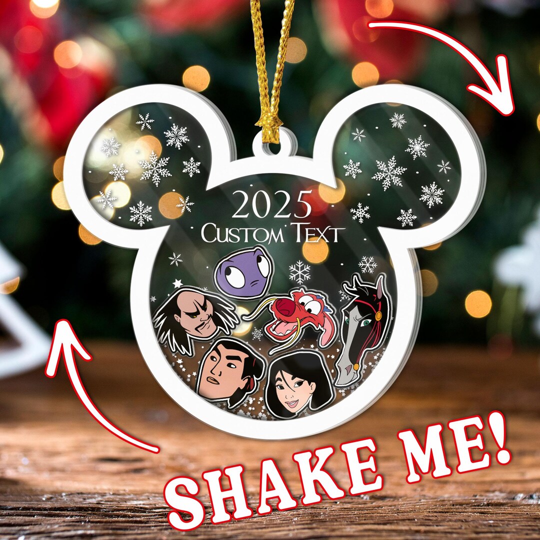 Mulan Christmas Custom Characters Shaker Ornament, Princess Mulan ...
