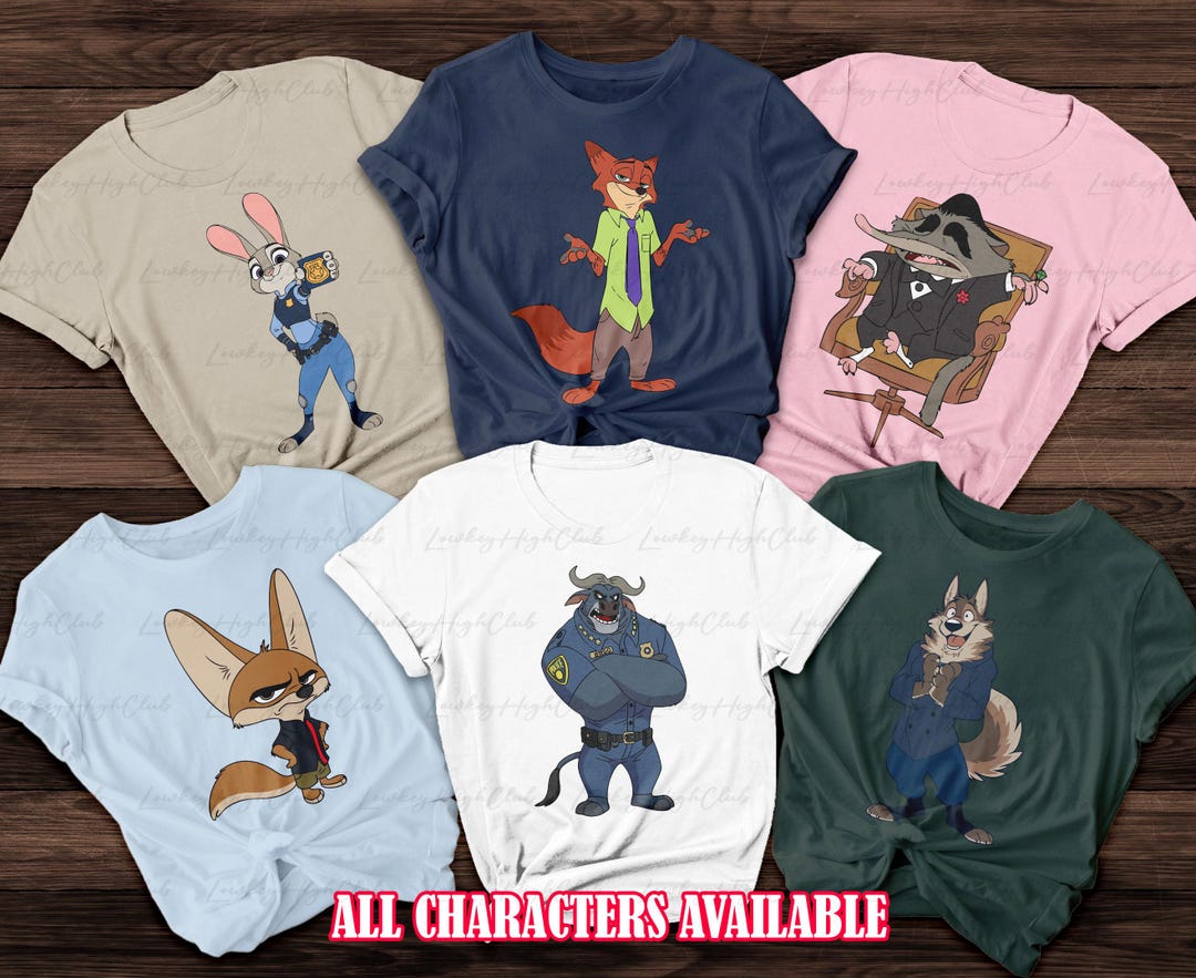 Zootopia Characters Group Shirt, Zootopia Pixar Shirt, Disney Zootopia ...