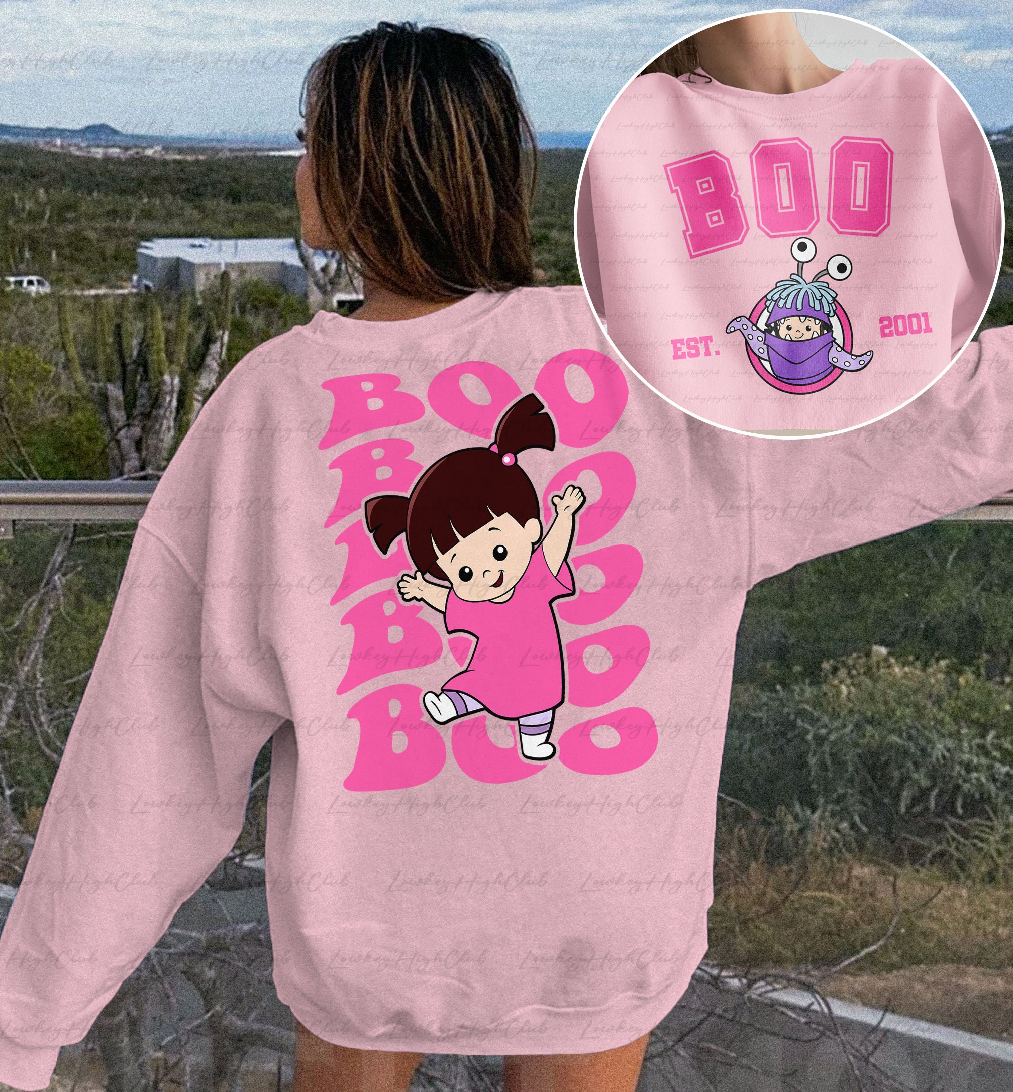 Disney Boo Monster Inc 2 Sided Sweatshirt, Monster University Disney ...