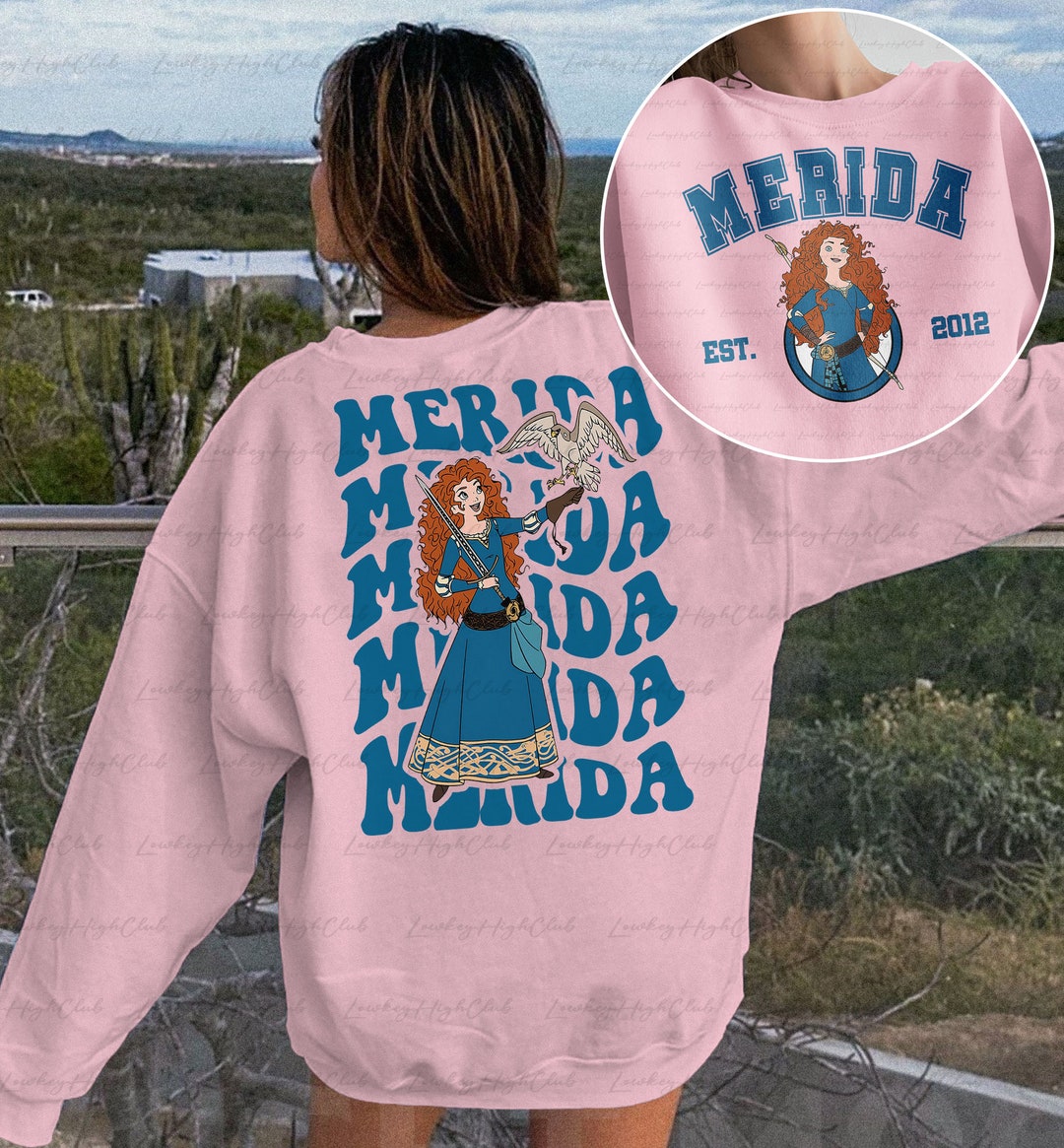 Disney Merida Princess 2 Sided Sweatshirt, Disney Brave Movie Tee ...