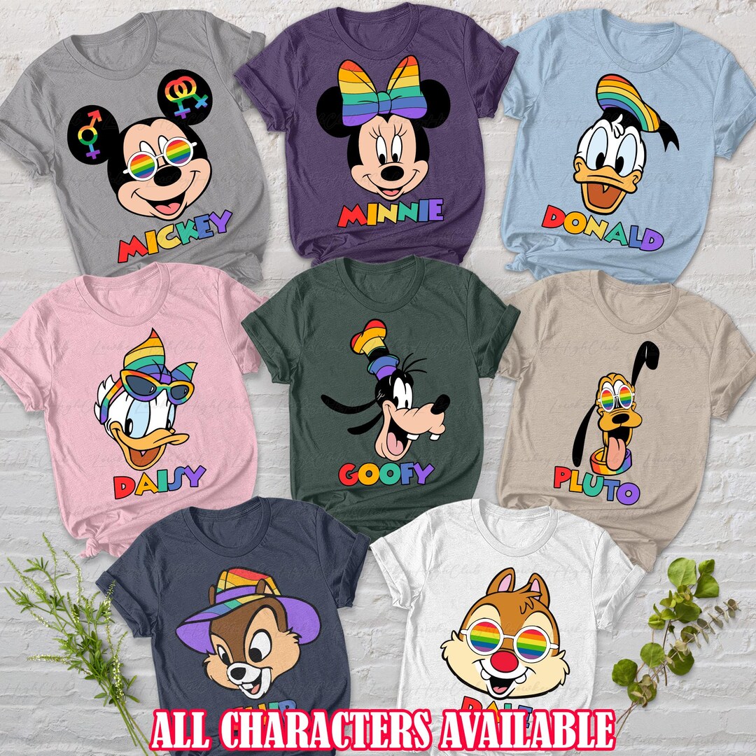 Disney Pride Tour Characters Shirt, LGBT Rainbow Disney Pride Shirt ...