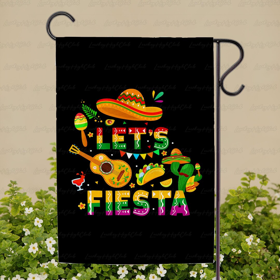 Welcome to Our Fiesta Outdoor Flag, Festive Cinco De Mayo Yard Sign ...