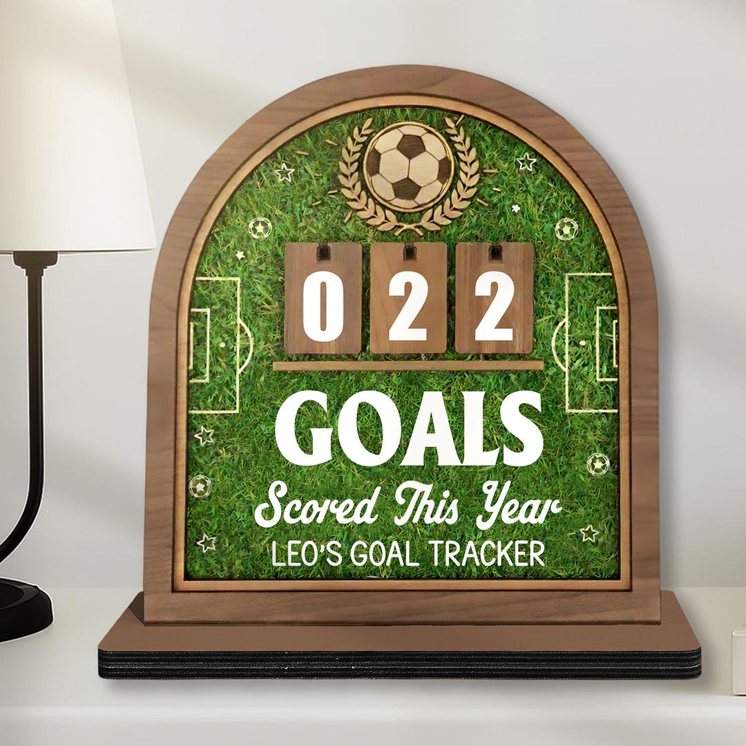 Personalized Soccer Goal Tracker Sign, Yearly Sport Team Score Counter ...