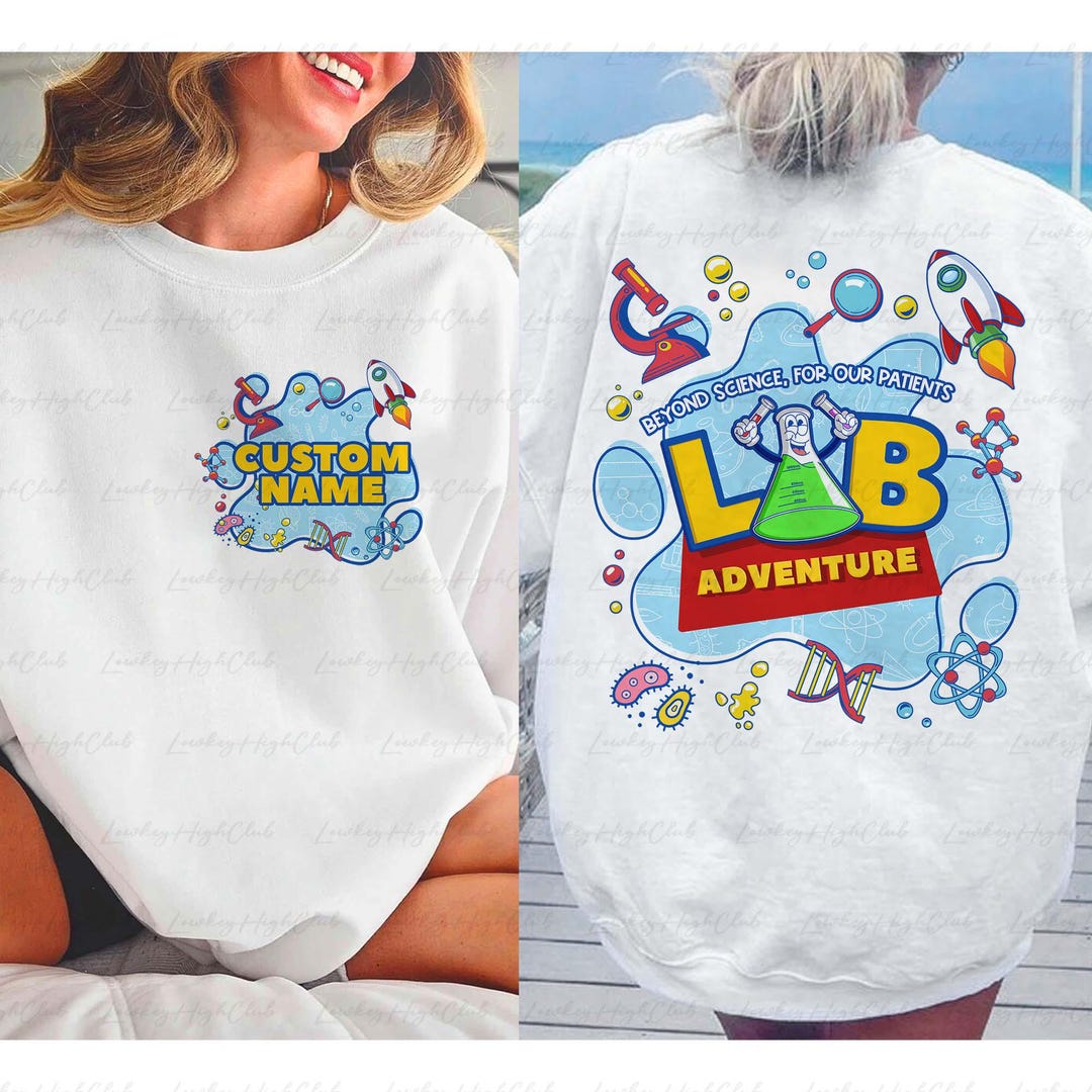 Custom Lab Adventure 2 Sided Sweatshirt, Lab Week 2026 Tech Shirt, Med ...