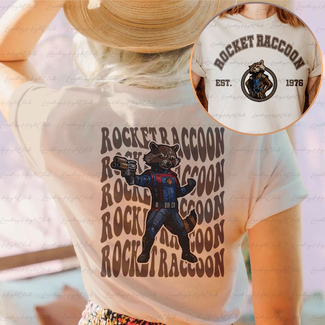 Rocket Raccoon Guardians of the Galaxy 2 Sided Shirt, Marvel Rocket ...