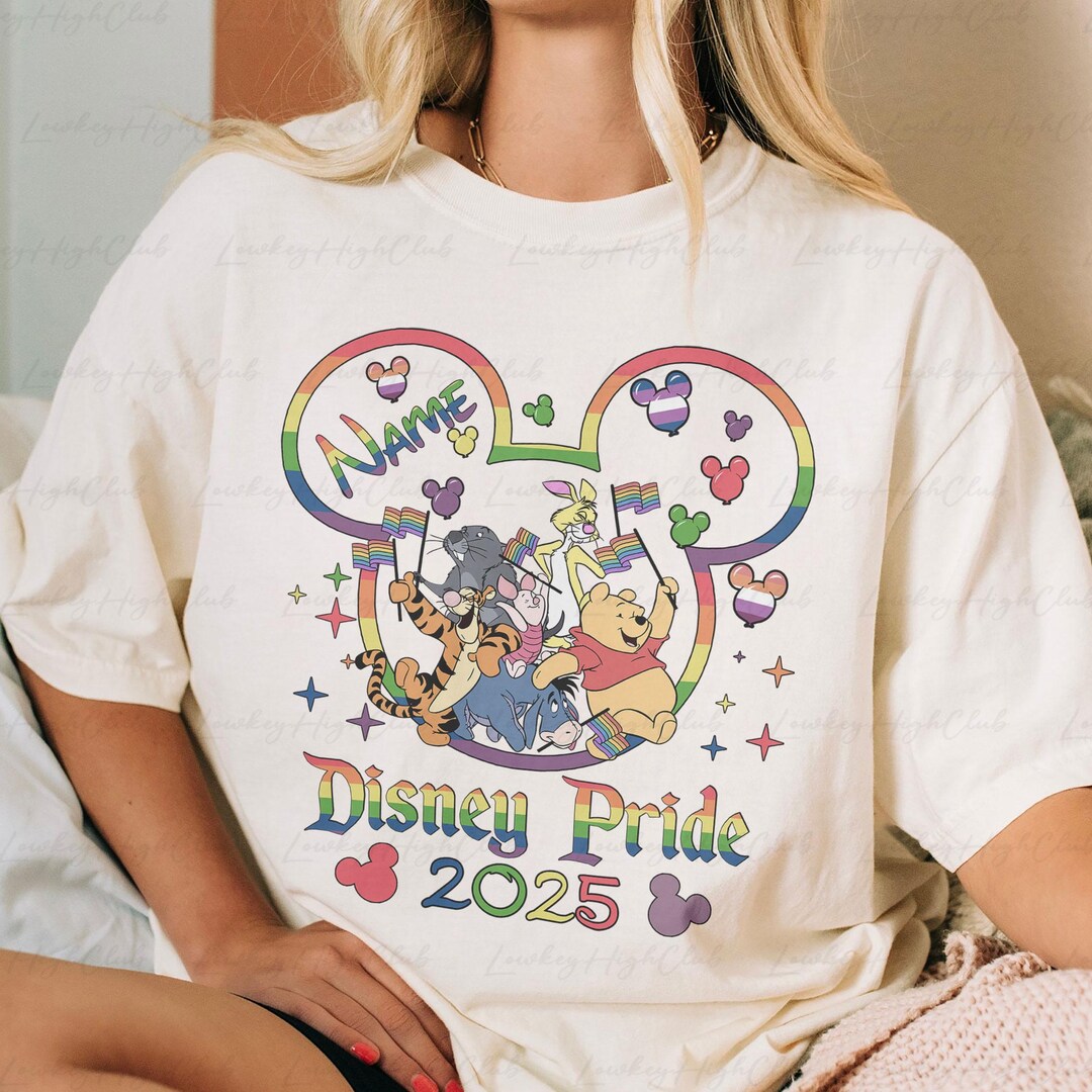 Custom Winnie Pooh Castle LGBTQ+ Disneyland Shirt, Disney Pride Pooh ...