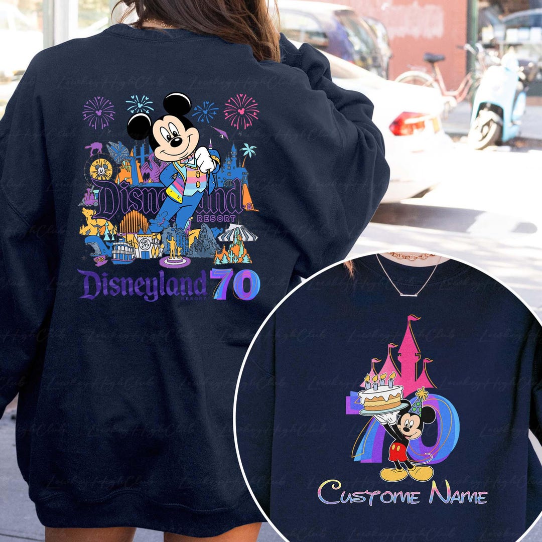 Custom Disney 70 Years Mickey 2 Sided Sweatshirt, Mickey Minnie 70 ...