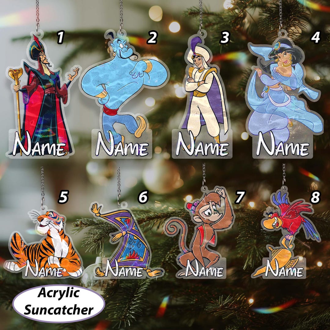 Custom Christmas Aladdin Ornament, Disney Aladdin Characters Ornament ...