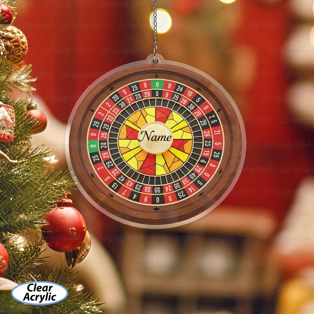 Custom Name Roulette Wheel Ornament, Gambling Ornament for Casino ...