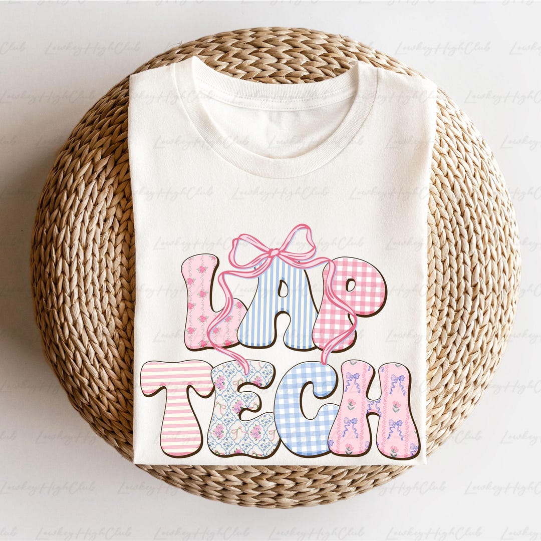 Medical Lab Tech Valentine Shirt, Coquette Pink Bow Lab Week Shirt ...