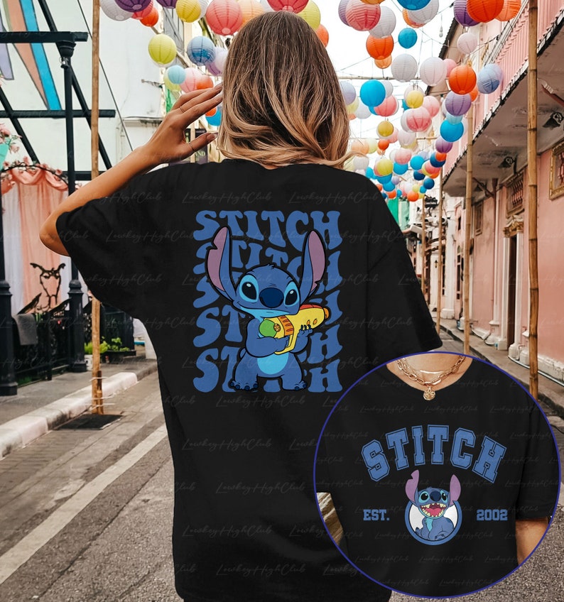 Retro Lili & Stitch Characters 2 Sided Sweatshirt, Lilo Stitch Team ...