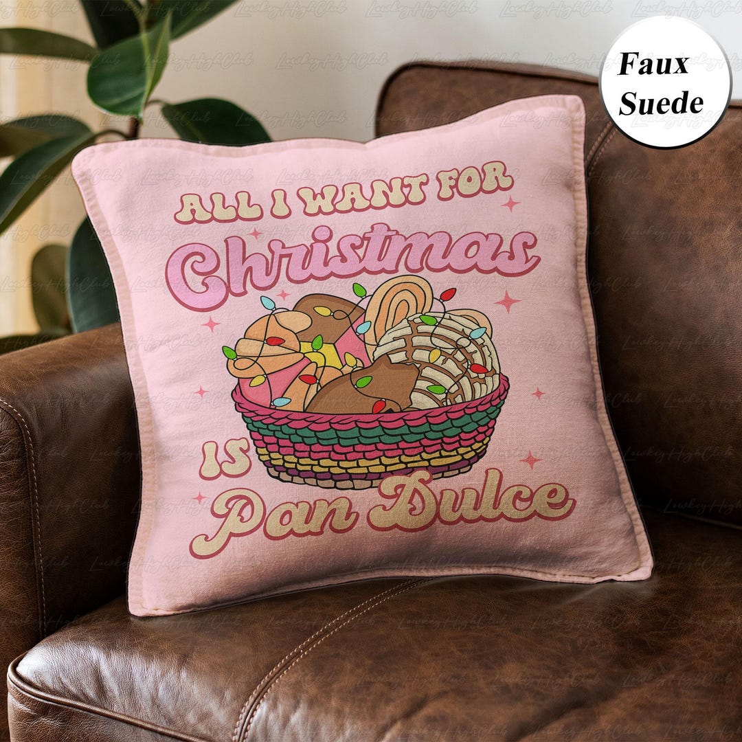 Feliz Navidad Christmas Spanish Pillow, Pan Dulce Concha Latina Pillow ...