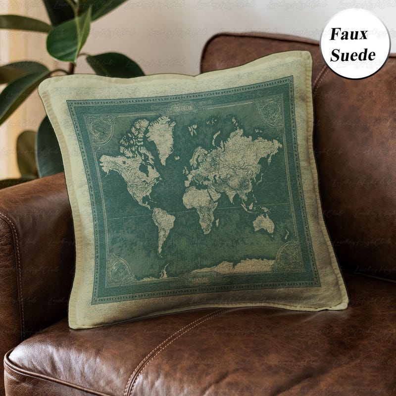 World Map Pillow - Etsy