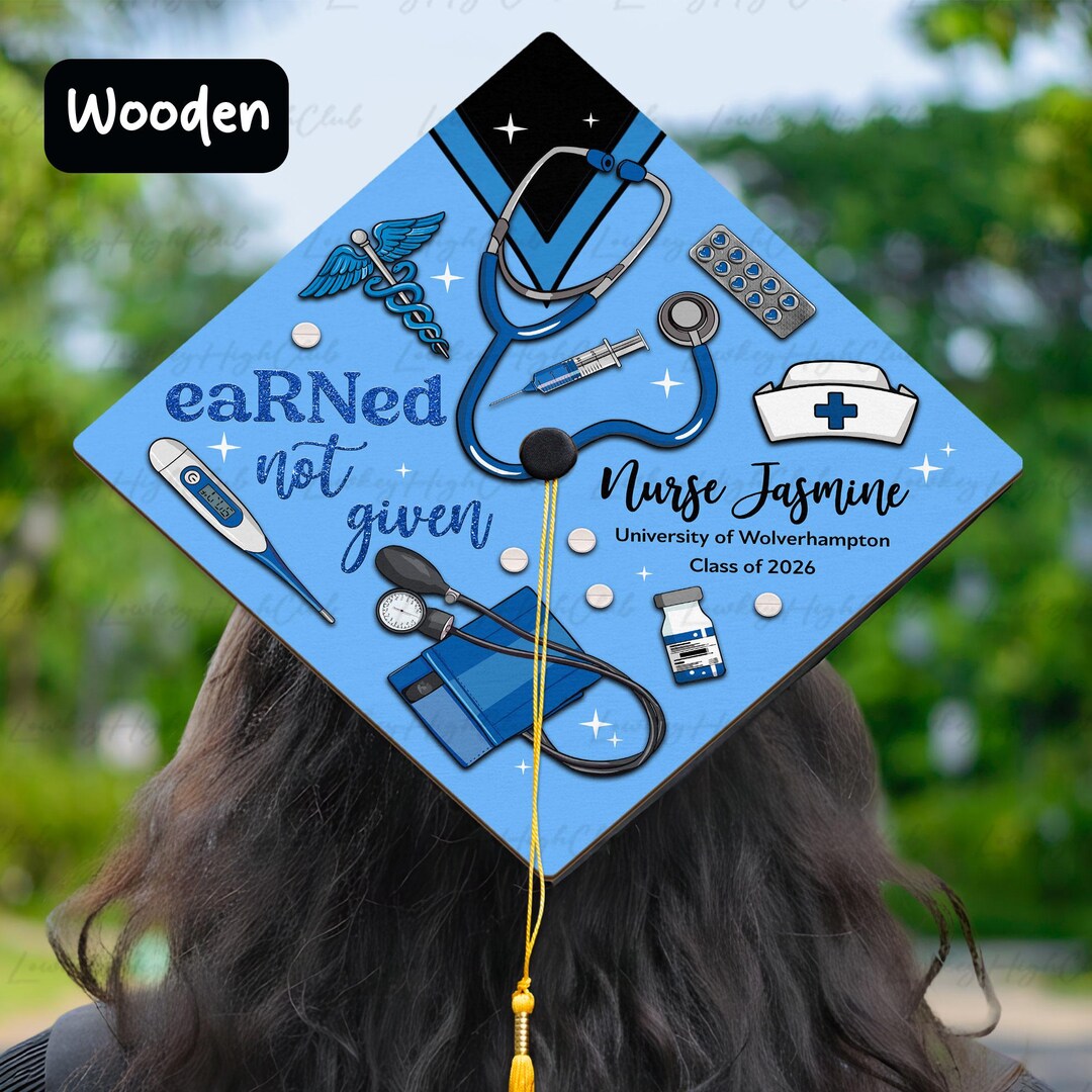 Personalized Nurse Graduation Cap Topper, Nursing Graduation Hat Decor ...