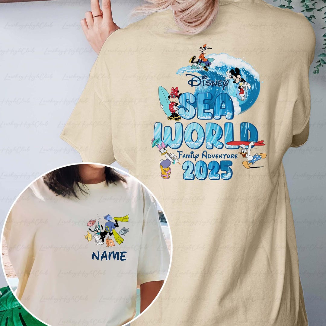 Custom Goofy Disney Seaworld 2 Sided Shirt, Funny Goofy Sea World ...