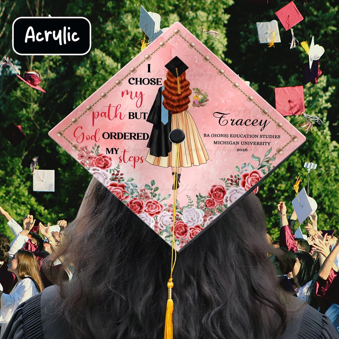 Religious Custom Graduation Cap Topper, Class of 2026, God Ordered My ...