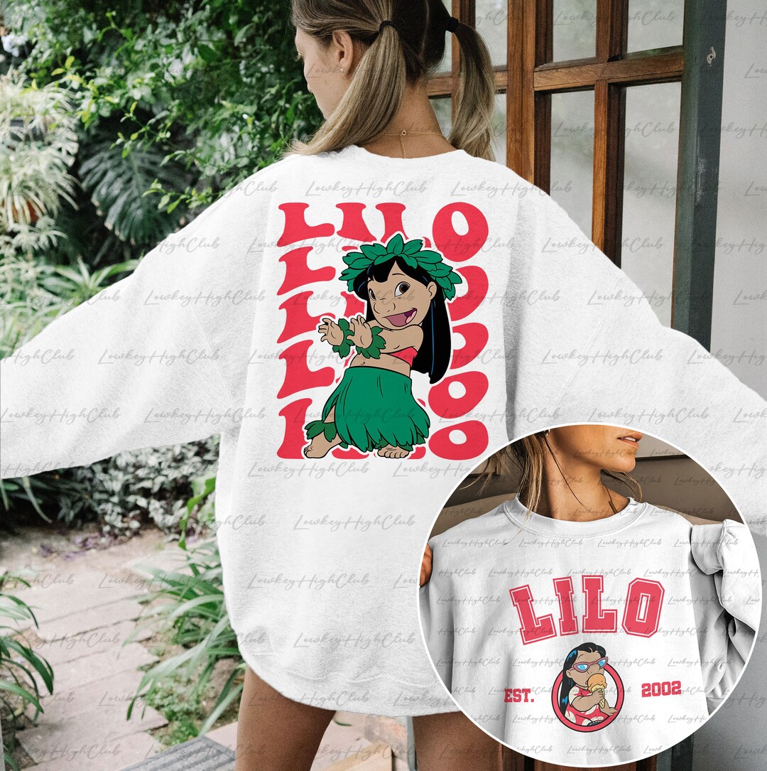 Retro Lilo Stitch 2 Sided Sweatshirt, Lilo Girl Shirt, Ohana Means ...