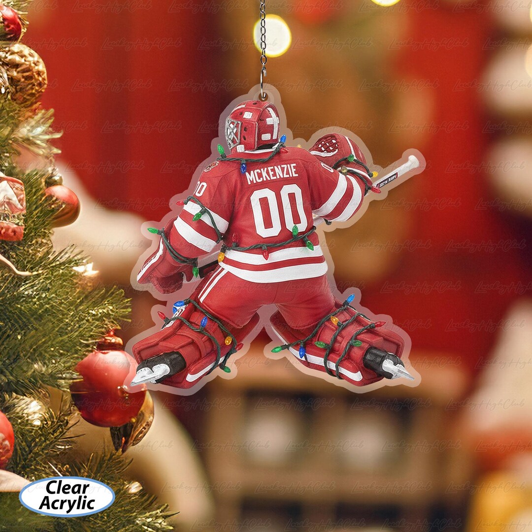 Custom Hockey Goalie Ornament With Name and Number, Goalie Ornament for ...