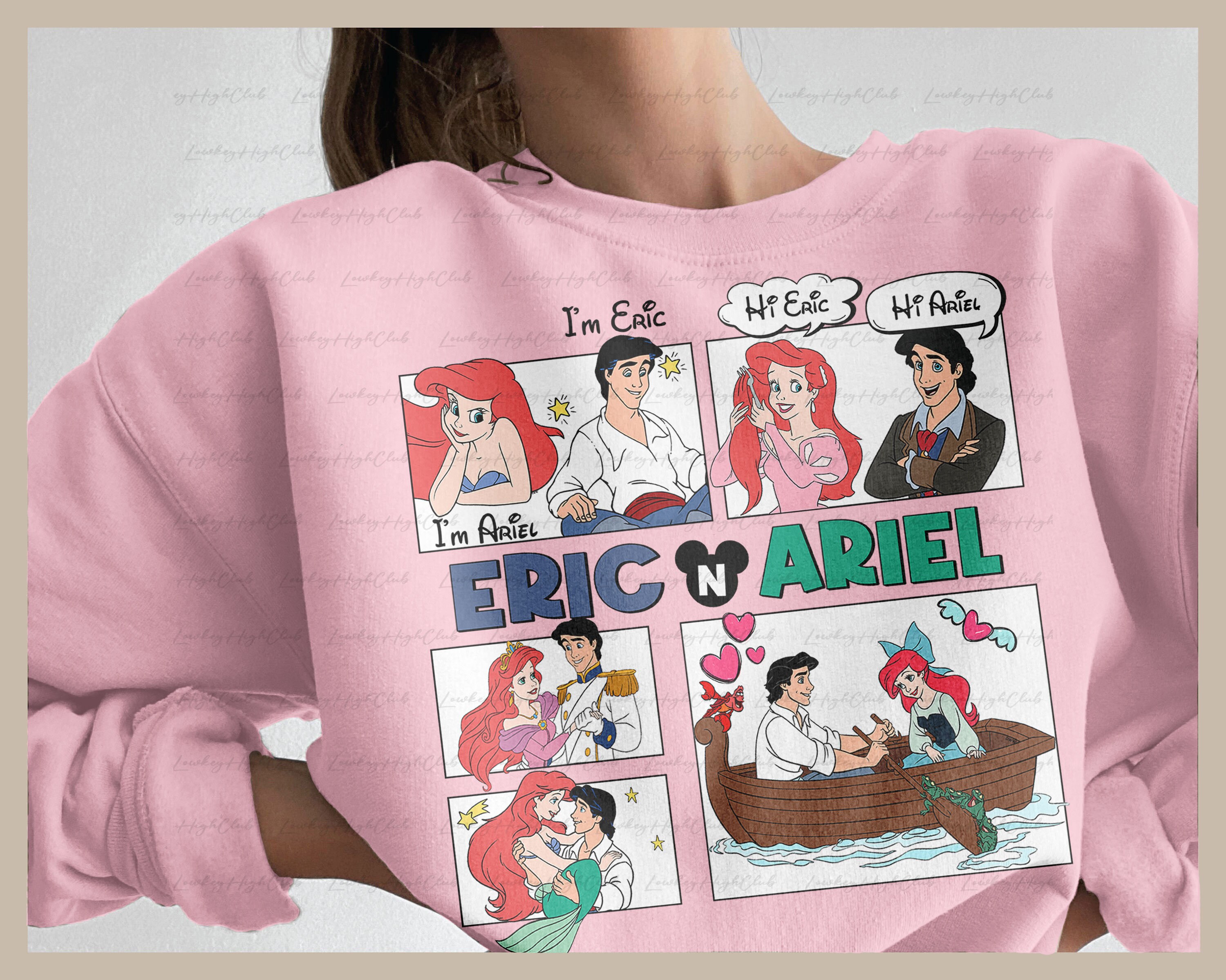 Retro 90s Ariel and Eric Couple Shirt, Little Mermaid Valentine Shirt ...