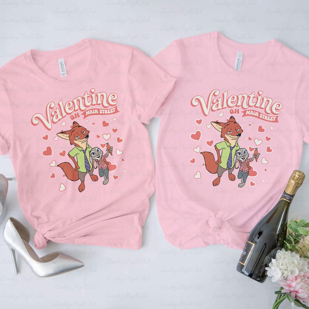 Zootopia Love on Main Street Shirt, Valentines Nick and Judy Shirt ...