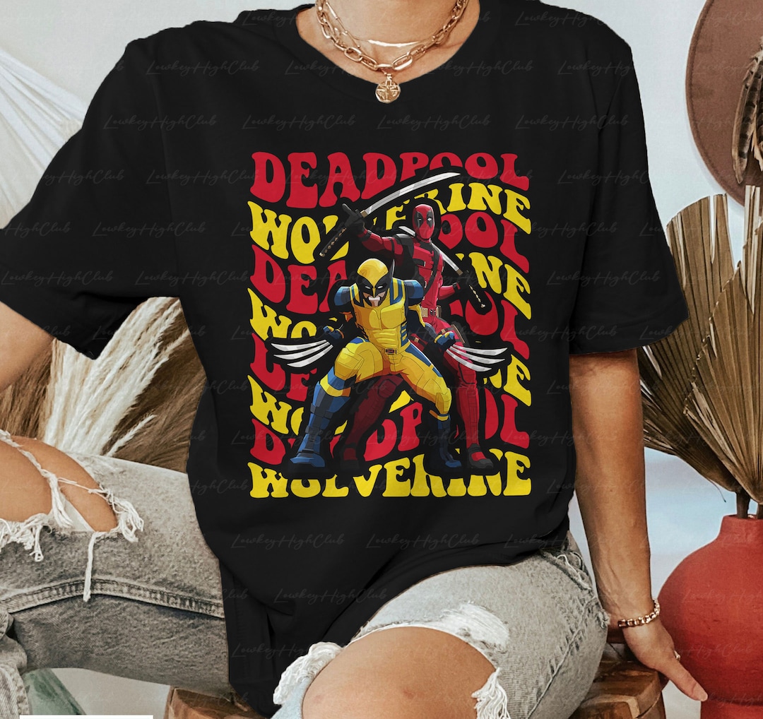 Y2K Deadpool and Wolverine Shirt, Deadpool Wolverine Cartoon Shirt ...