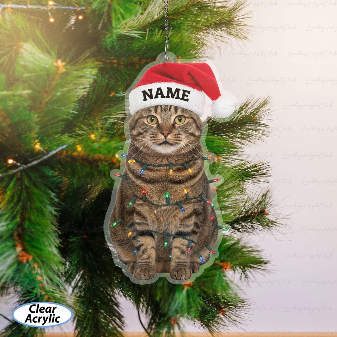 Customized Manx Cat Christmas Tree Hanging, Manx Cat Ornament Wrapped ...
