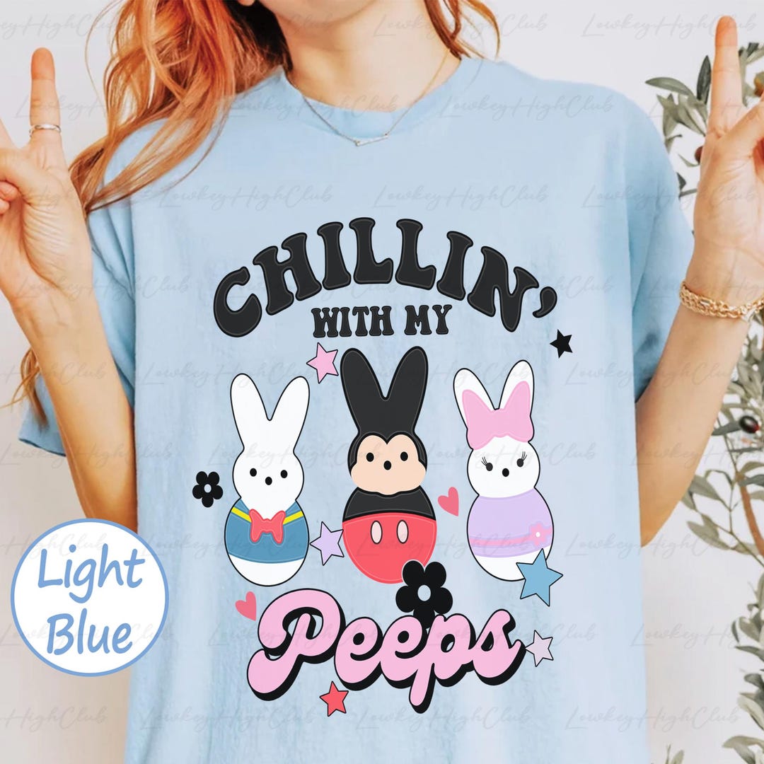 Mickey Friends Chilling Bunny Shirt, Disney Chilling With Peeps Shirt ...