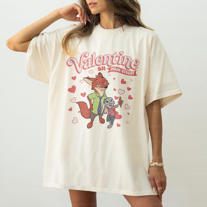 Zootopia Love on Main Street Shirt, Valentines Nick and Judy Shirt ...