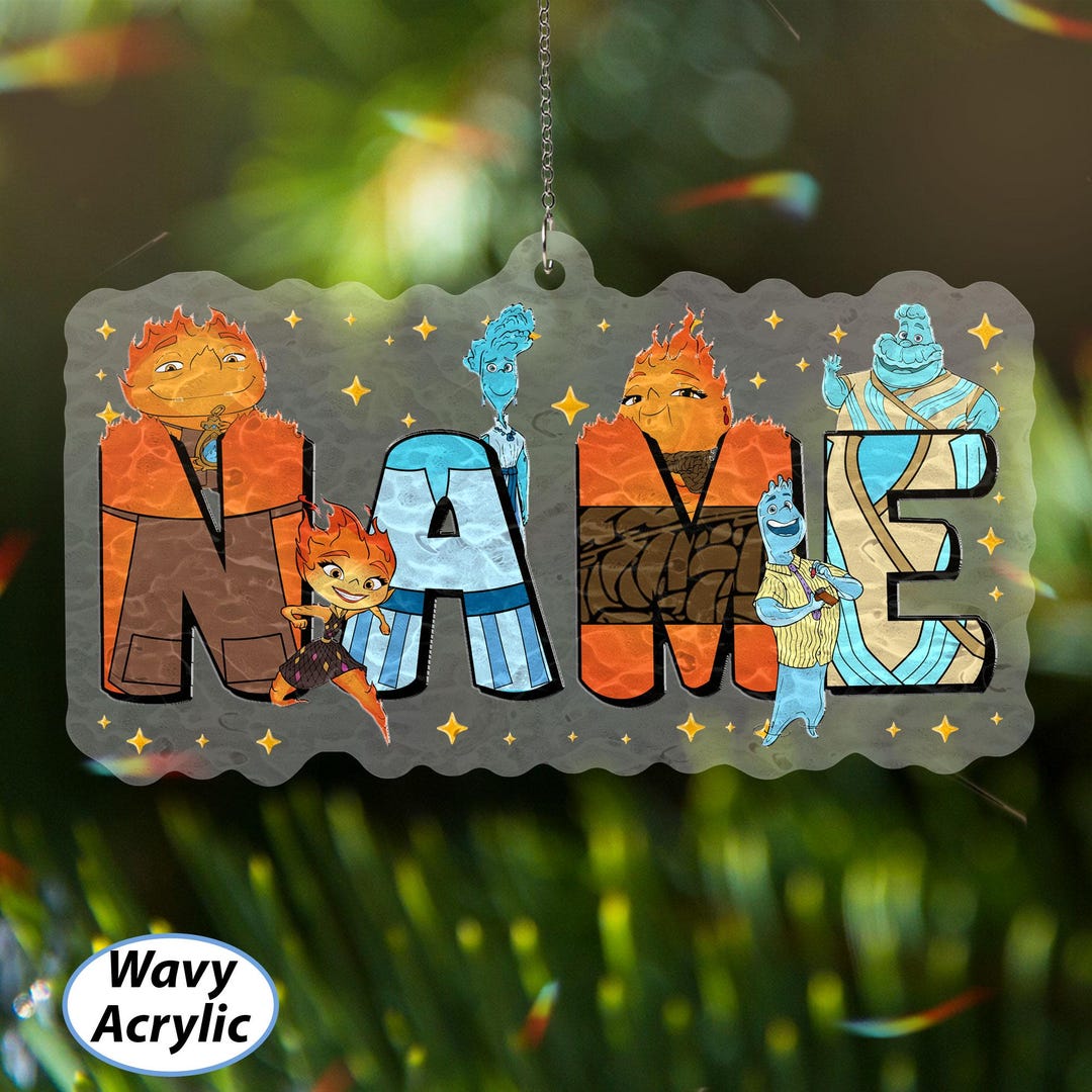 Pixars Elemental Characters Custom Ornament, Disney Elemental Christmas ...