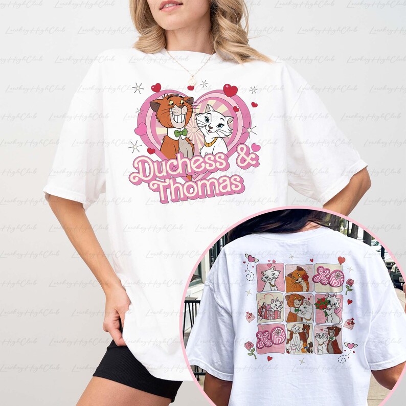 Thomas Duchess Valentine 2 Sided Shirt, Aristocats O'malley Cat Couple ...