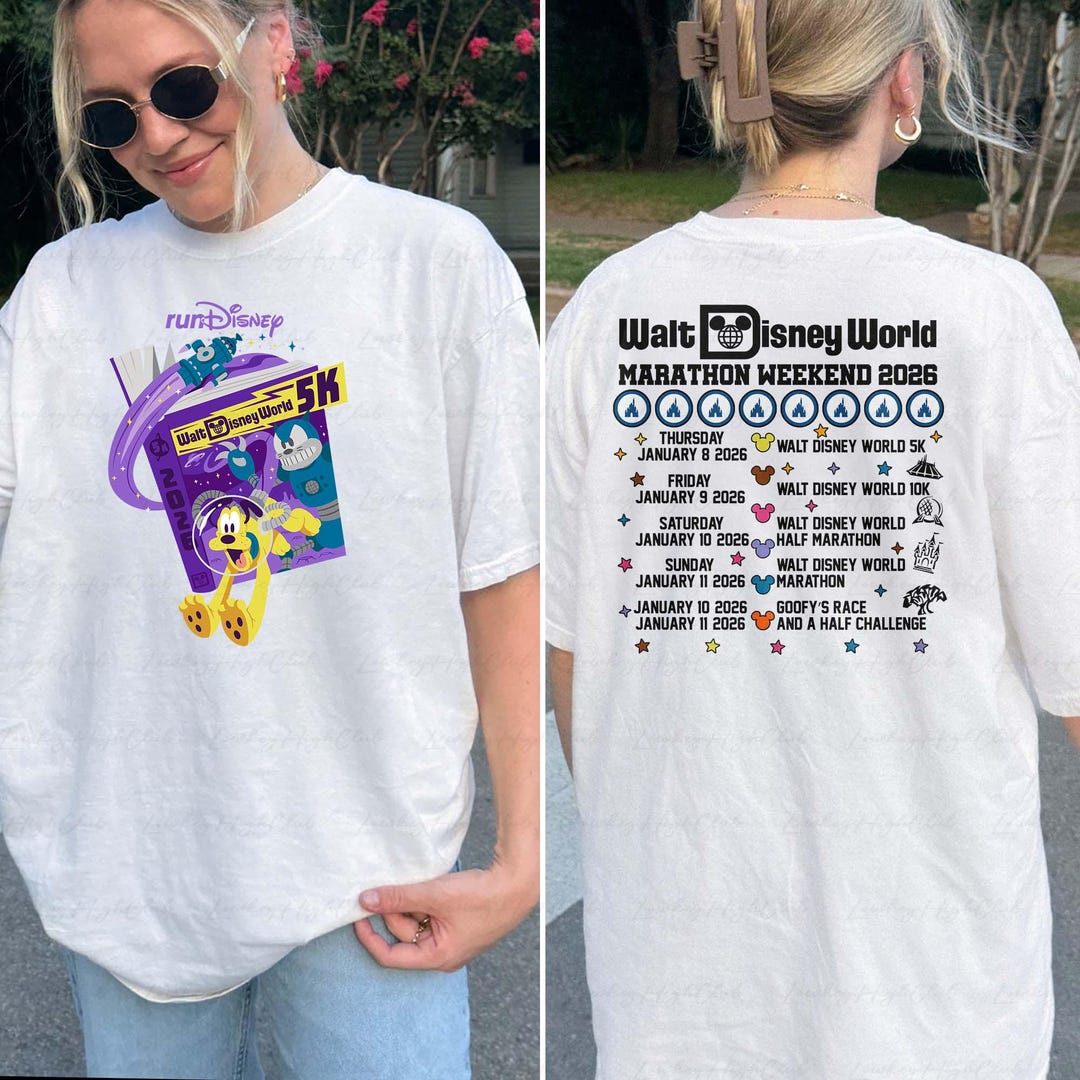 Rundisney Pluto 2 Sided Shirt, Mickey and Friends Runner Team Shirt ...
