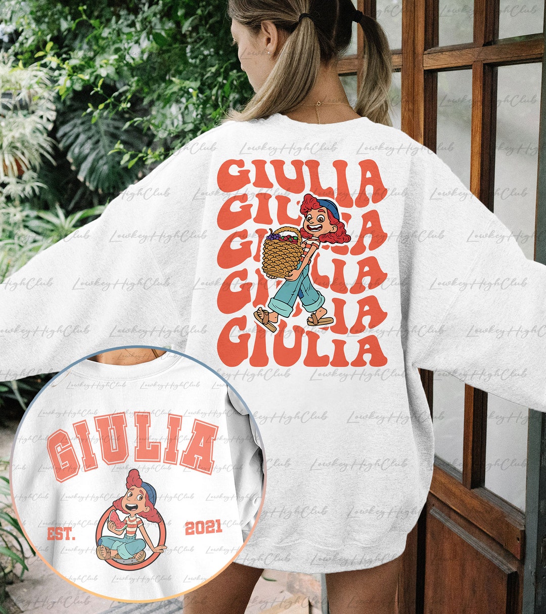 Disney Giulia Luca 2 Sided Sweatshirt, Luca Giulia Pixar Shirt, Disney ...